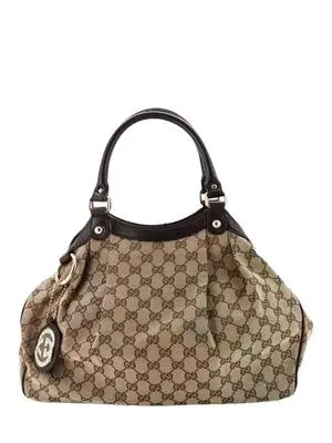 Gucci Sukey Gg Canvas With Leather Medium Tote Bag - Brown
