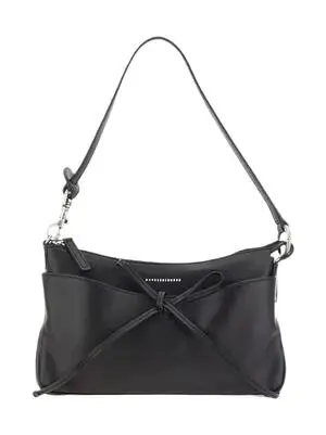 MARGESHERWOOD Leather Ribbon Shoulder Bag - Black