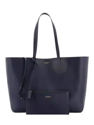 Saint Laurent Shopper Leather Large Tote Bag - Blue