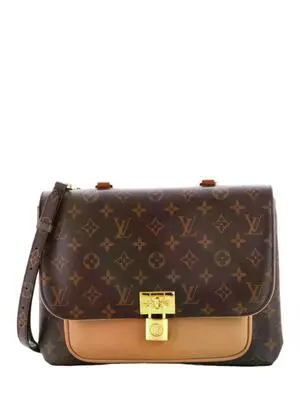 LOUIS VUITTON Marignan Handbag Monogram Canvas With Leather Shoulder Bag - Brown