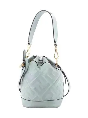 Fendi Mon Tresor Zucca Embossed Leather Mini Bucket Bag - Blue