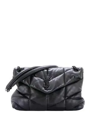 Saint Laurent Loulou Puffer Quilted Leather Medium Shoulder Bag - Black
