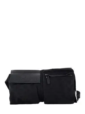 Gucci Vintage Double Gg Canvas Belt Bag - Black