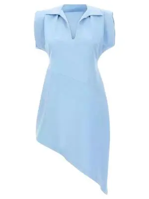 KAOS Asymmetric Padded-shoulder Dress - Blue