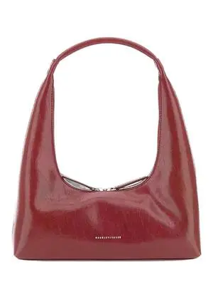 MARGESHERWOOD Hobo Crinkled Leather Shoulder Bag - Red