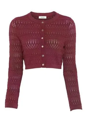 Sandro Cropped Button-front Cardigan - Red