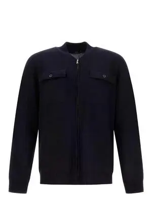 Herno Zip-up Wool Cardigan - Blue