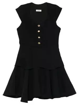 Sandro Button-embellished Mini Dress - Black