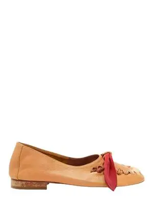 Hereu Juliol Foulard Leather Ballet Flats - Brown