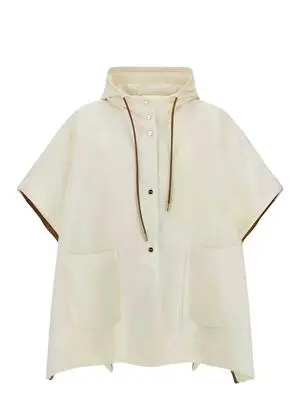Herno Hooded Poncho - Neutrals