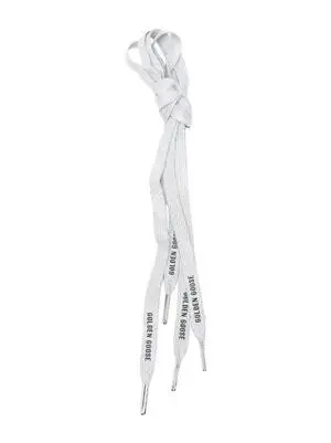 GOLDEN GOOSE Logo-print Laces - Silver
