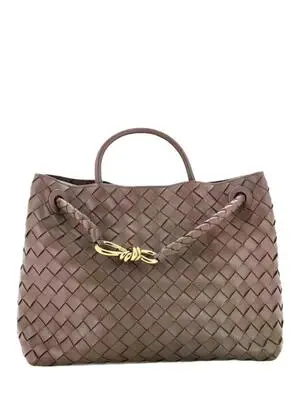 Bottega Veneta Andiamo Top Handle Bag Intrecciato Nappa Medium Satchel - Brown
