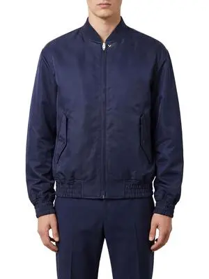 Valentino Garavani Vlogo Signature Waterproof Nylon Bomber Jacket - Navy