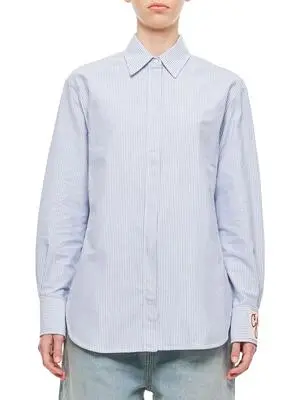 GOLDEN GOOSE Striped Button-up Shirt - Sky