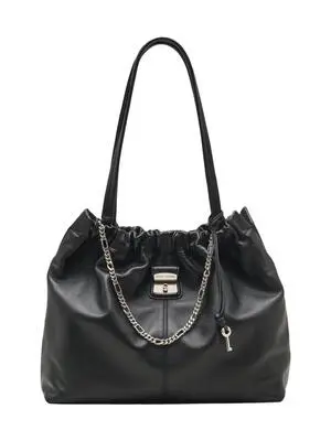 Marc Jacobs Cristina Draped Lambskin Leather Shoulder Bag - Black