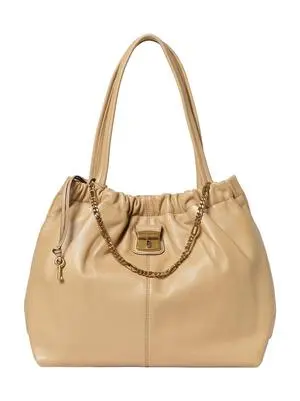 Marc Jacobs The Cristina Draped Lambskin Leather Shoulder Bag - Camel