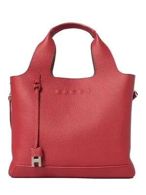 Hogan Medium Grained Leather Handbag - Red