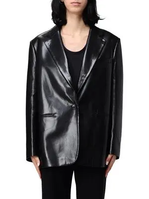 Andamane Leather Blazer - Black