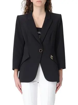 Elisabetta Franchi Single Breasted Crepe Blazer - Black