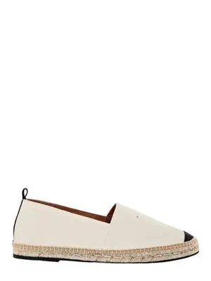 Philipp Plein Cotton Canvas Espadrilles With Embossed Logo And Jute Sole - White