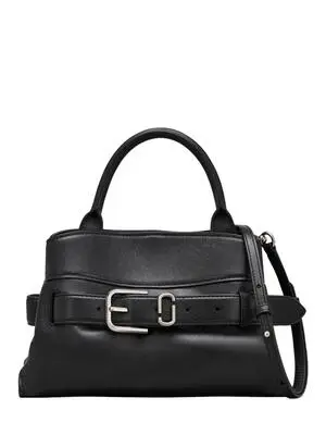 Marc Jacobs Leather Top Handle Bag With Buckle Detail - Black