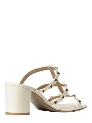 Valentino Garavani Valentino Garavani Studded Leather Mule Sandals Ivory