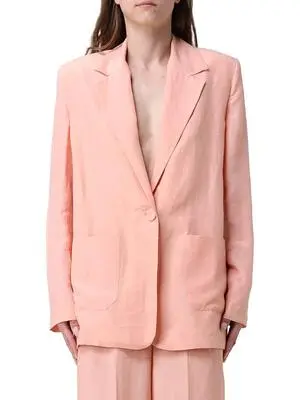 HANITA Linen Blend Single-breasted Blazer - Pink