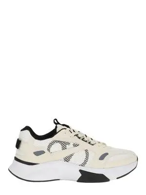 Valentino Garavani Valentino Garavani Demivee Low-Top Sneakers In Mesh And Suede With VLogo Signature Grey