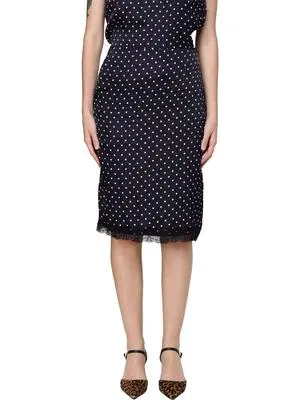 MAR DE MARGARITAS Polka Dot Pencil Skirt - Black