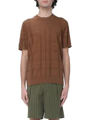 PAOLO PECORA Cotton Crew Neck Sweater - Brown