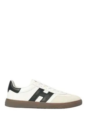 Hogan Leather And Suede Low Top Sneakers With Logo Detail - White
