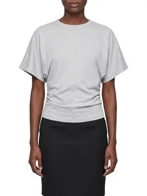 ANINE BING Stretch Viscose Crewneck T-shirt - Grey