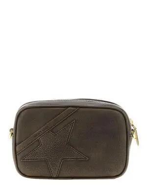 GOLDEN GOOSE Mini Star Aged-leather Camera Bag With Chain Strap - Brown