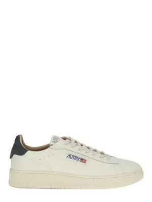 AUTRY Dallas Low Top Sneakers In Smooth Calfskin With Logo Detail - Grey