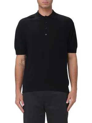 PAOLO PECORA Silk Knit Polo Shirt Black