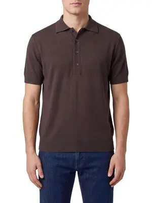 PAOLO PECORA Silk Knit Polo Shirt Dark