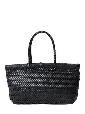 Dragon Diffusion Dragon Diffusion Mini Flat Gora Woven Leather Bag Black