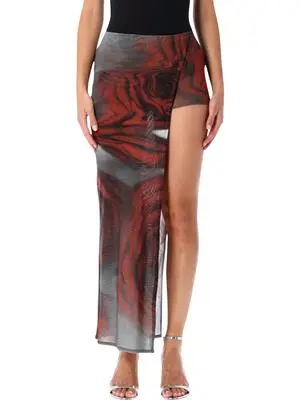 JEAN PAUL GAULTIER Printed Mesh Skirt - Multicolor