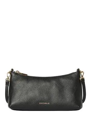 COCCINELLE Metallic Leather Mini Bag - Black