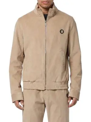 BILLIONAIRE Cotton Bomber Jacket With Logo Detail - Beige