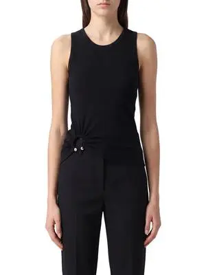 Rabanne Ribbed Tank Top With Embellished Detail - Black