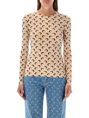 MARINE SERRE Top Colour Brown