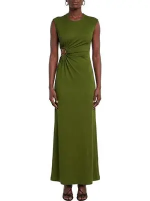 Christopher Esber Polyester Jersey Long Dress With Brass Hardware - Green