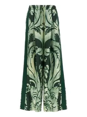 F.R.S FOR RESTLESS SLEEPERS Printed Wide Leg Trousers - Green