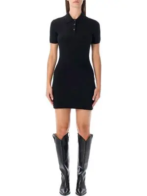 Alexander Wang Short Sleeve Polo Dress - Black