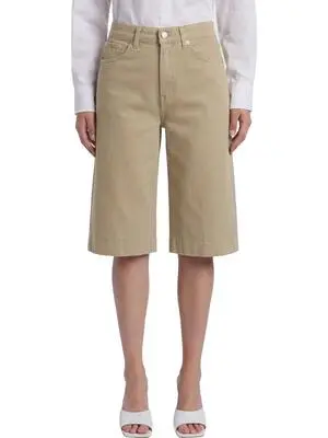DONDUP Cropped Cotton Trousers - Brown