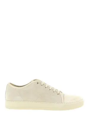 LANVIN Suede And Patent Leather Trainers - Beige