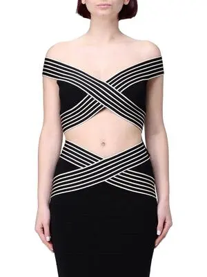 Elisabetta Franchi Cropped Jersey Top - Black