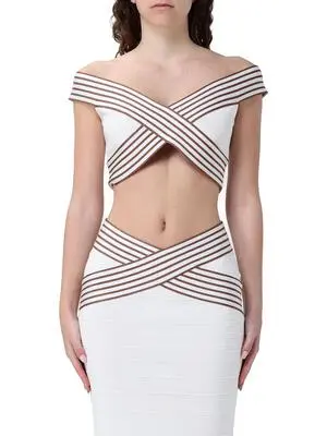 Elisabetta Franchi Cropped Jersey Top - Ivory
