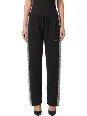 Philipp Plein Jogging Pants With Rhinestone Embellishments - Black